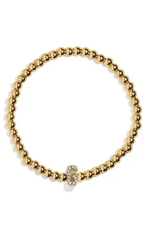 Baublebar Pisa Pavé Initial Bracelet Gold G