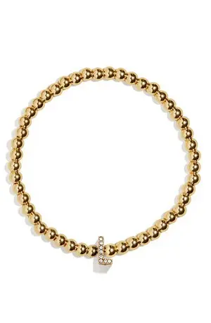 Baublebar Pisa Pavé Initial Bracelet - Gold L