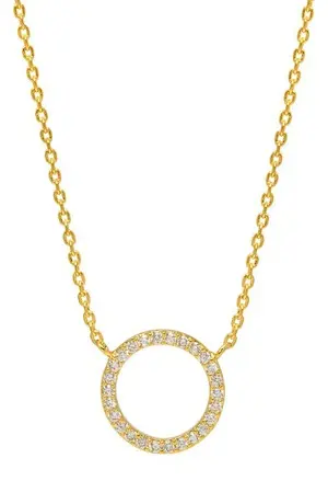 Estée Lauder Pavé Crystal Circle Pendant Necklace - Gold