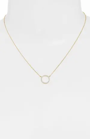 Estée Lauder Pavé Crystal Circle Pendant Necklace - Gold