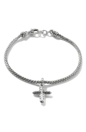 John Hardy Sterling Cross Charm Bracelet