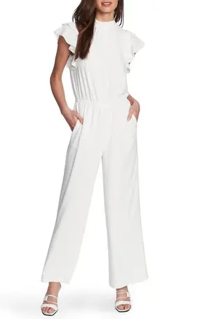 1.State Flutter Sleeve Jumpsuit Soft Ecru