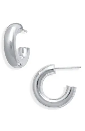 Jennifer Zeuner Jewelry Lou Huggie Hoop Earrings - Silver