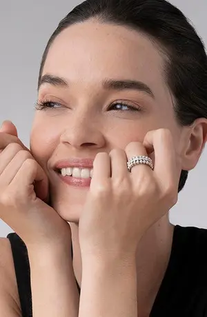 Lagos Caviar Spark Diamond Band Ring In Sterling Silver - Silver/diamond