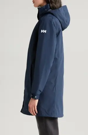 Helly Hansen Aden Hooded Waterproof Insulated Rain Jacket - 597 Navy