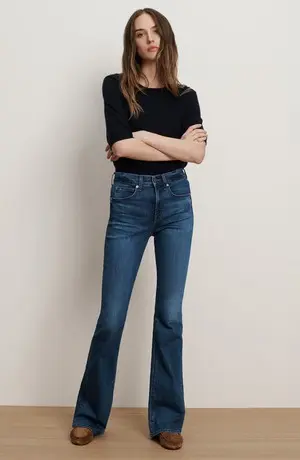 Veronica Beard Beverly High-rise Flare Jeans - Bright Blue