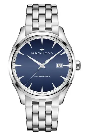 Hamilton Jazzmaster Bracelet Watch - Silver/ Blue/ Silver