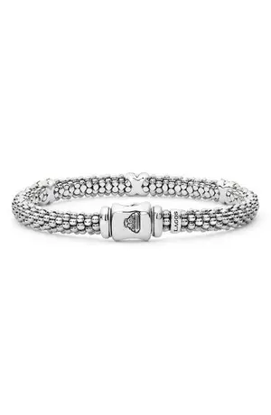 Lagos LAGOS Signature Caviar Diamond Bracelet Silver/ Gold