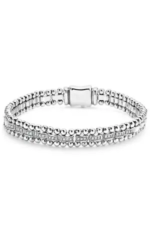 Lagos Caviar Spark Diamond Link Bracelet - Silver/ Diamond
