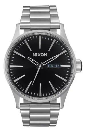 Nixon Nixon Sentry Bracelet Watch Black Sunray