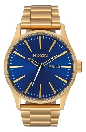 Nixon Nixon Sentry Bracelet Watch Gold/ Blue/ Gold