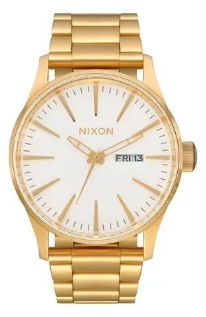 Nixon Nixon Sentry Bracelet Watch Gold/ White/ Gold