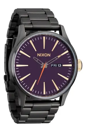 Nixon Sentry Bracelet Watch - Gunmetal/blackberry/gold