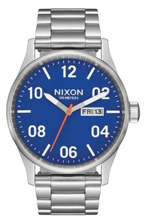 Nixon Sentry Bracelet Watch - Silver / Cobalt