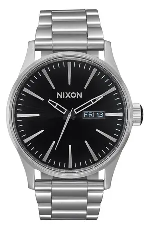 Nixon Nixon Sentry Bracelet Watch Silver/ Black