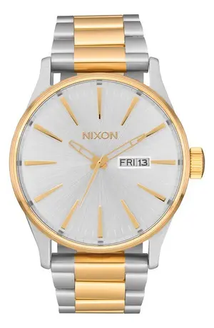 Nixon Nixon Sentry Bracelet Watch Silver/gold