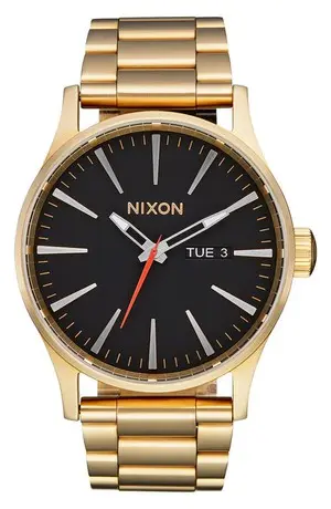 Nixon Sentry Bracelet Watch - Yellow Gold / Black