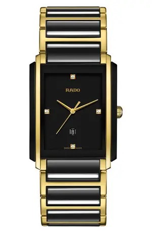 RADO Integral Diamond Ceramic Two-tone Watch - Black/gold