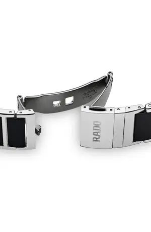 RADO Integral Diamond Ceramic Bracelet Watch - Black/silver