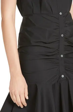 Veronica Beard Flare Hem Ruched Shirtdress