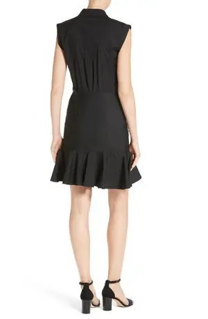 Veronica Beard Flare Hem Ruched Shirtdress