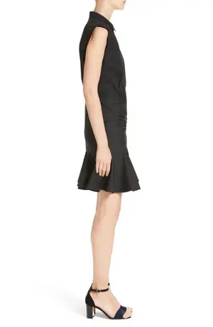 Veronica Beard Flare Hem Ruched Shirtdress