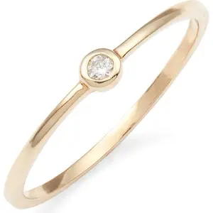 Anzie Cleo Diamond Round Stacking Ring - Gold/diamond
