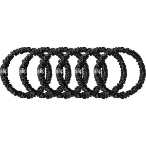 Slip Slip Pure Silk 6-pack Skinny Scrunchies Black