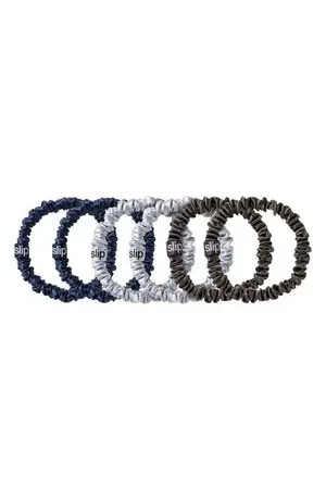 Slip Pure Silk 6-pack Skinny Scrunchies - Midnight