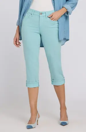 NYDJ Marilyn Straight Leg Capri Jeans - Aqua Haze