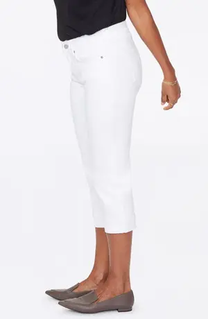 NYDJ Marilyn Straight Leg Capri Jeans - Optic White