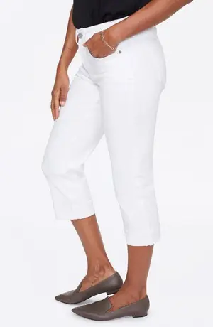 NYDJ Marilyn Straight Leg Capri Jeans - Optic White