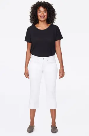 NYDJ Marilyn Straight Leg Capri Jeans - Optic White