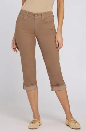 NYDJ Marilyn Straight Leg Capri Jeans - Toasted Coconut