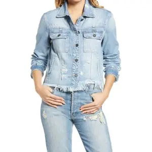 Hidden Jeans Spread Collar Jackets For Women