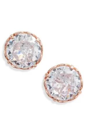 Kate Spade New York Kate Spade New York Round Stud Earrings Clear/ Rose Gold