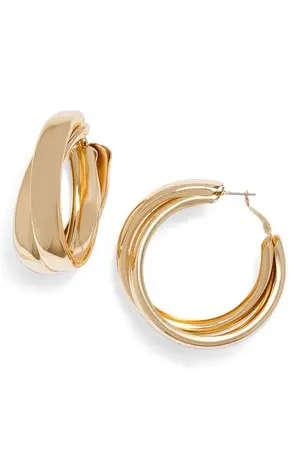 OPEN EDIT Split Hoop Earrings - Gold