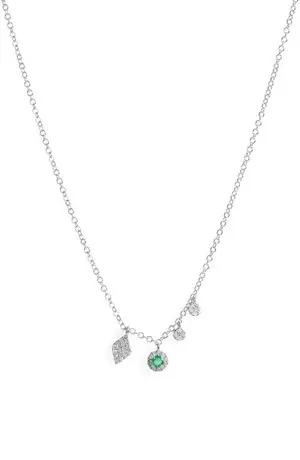 Meira T Emerald And Diamond 14k Gold Necklace