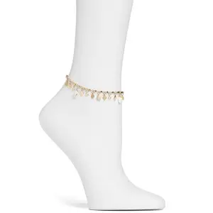 Ettika Shell Charm Anklet - Gold