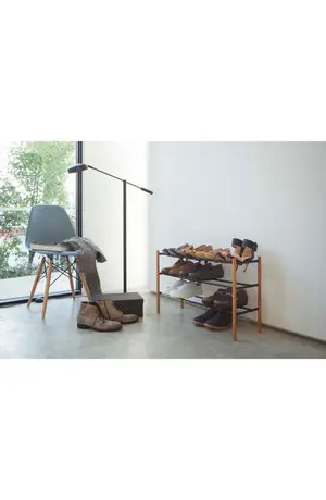 YAMAZAKI Expandable 3-tier Shoe Rack - Black