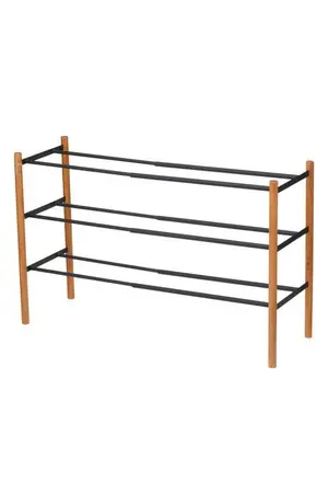 YAMAZAKI Expandable 3-tier Shoe Rack - Black