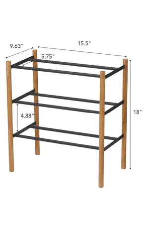 YAMAZAKI Expandable 3-tier Shoe Rack - Black