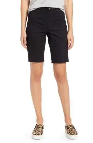 Hue High Waist Bermuda Denim Shorts Black