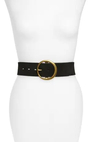 TREASURE & BOND Round Buckle Suede Belt
