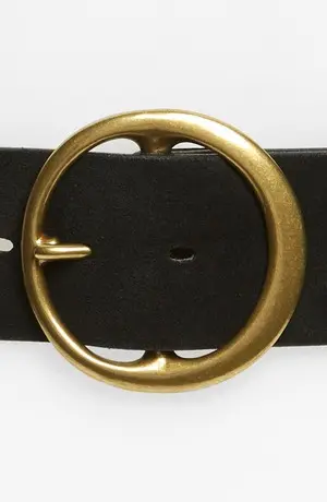 Treasure & Bond Round Buckle Suede Belt