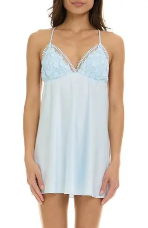 Flora Nikrooz Kylie Charm Satin Chemise - Ice Blue