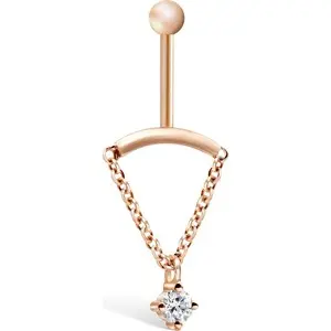MARIA TASH Prong Set Diamond Drape Threaded Single Stud Earring
