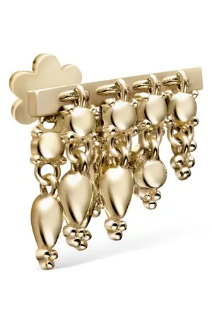 MARIA TASH Tassel Bar Threaded Single Stud Earring Yellow Gold-left