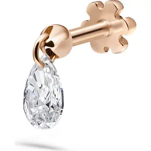MARIA TASH Maria Tash Single Floating Pear Diamond Threaded Stud Earring Rose Gold