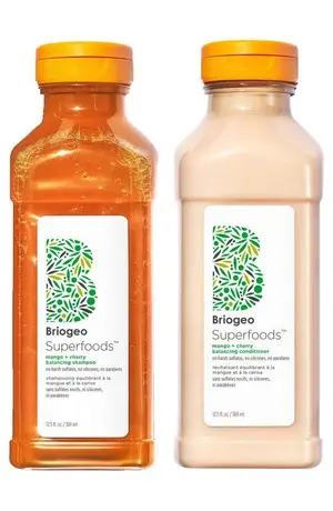 BRIOGEO Superfoods™ Mango + Cherry Balancing Shampoo & Conditioner Set $60 Value - No Color